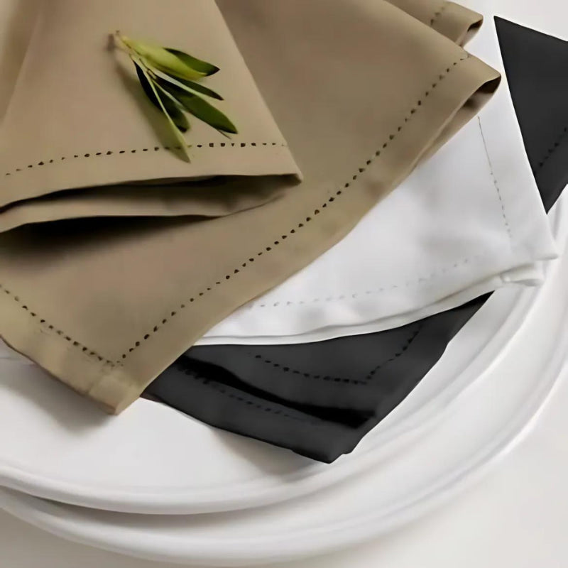RANS Elegant Hemstitch Black Placemat | Australia