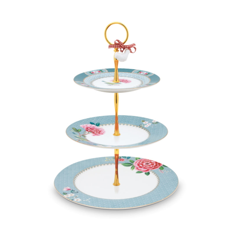 PIP Studio Blushing Birds Blue 3 Layer Cake Stand | Australia
