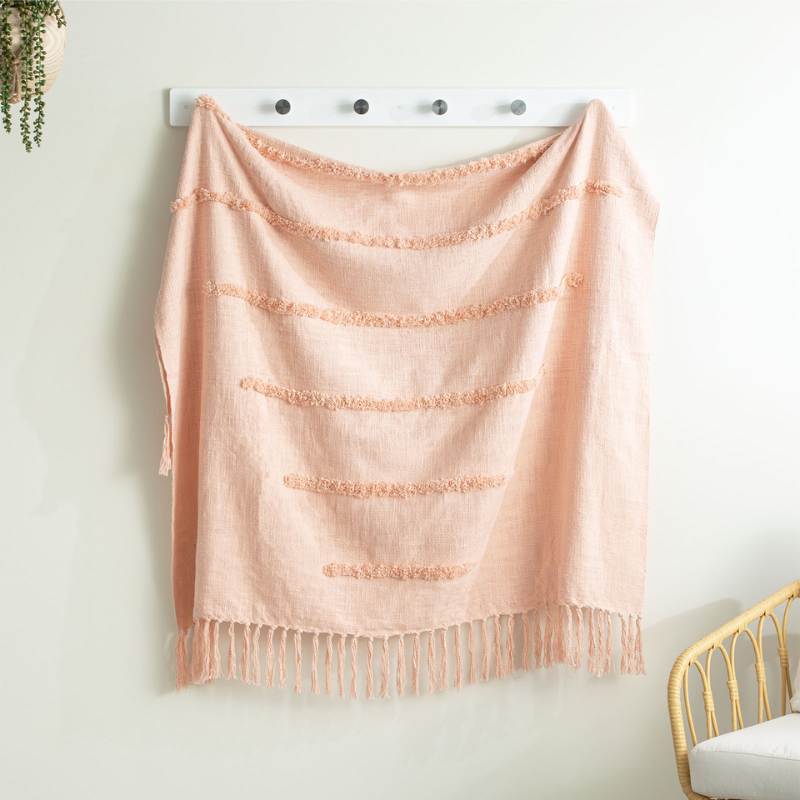 Renee Taylor Cambridge Cotton Slub Tufted Dusky Throw | Australia